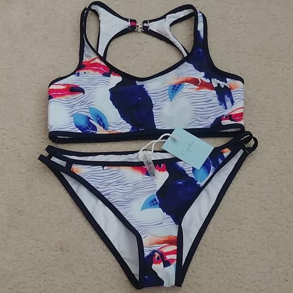 Cupshe | Swim | Cute Toucan Bird Swim Set | Poshmark